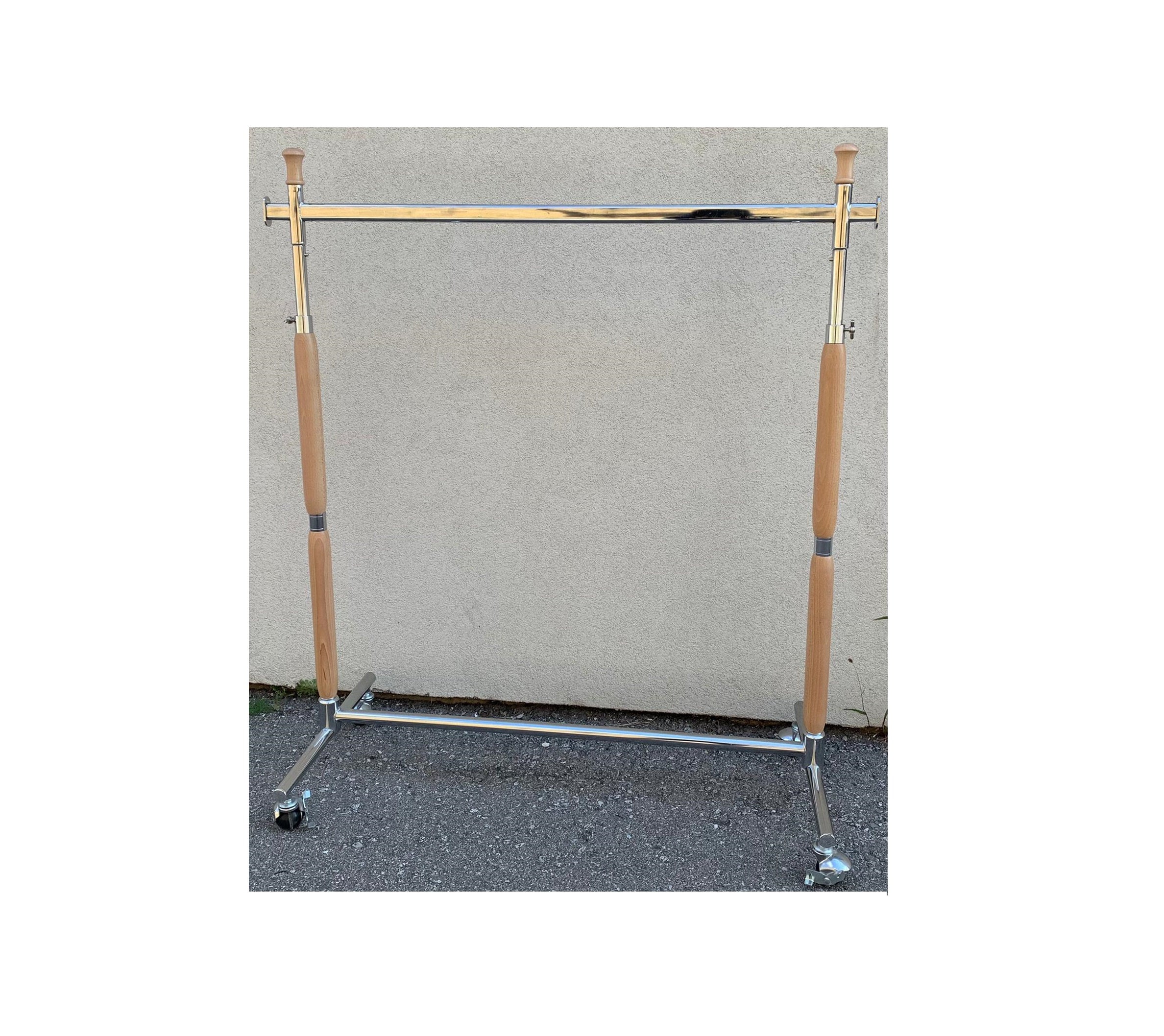 WD-RK - ADJUSTABLE ROLLING RACK - WITH WOOD TRIM - LENGTH AND WIDTH ...